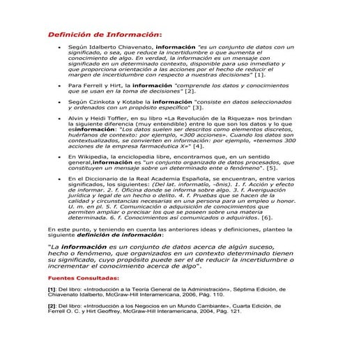 Definición de información | DOCX