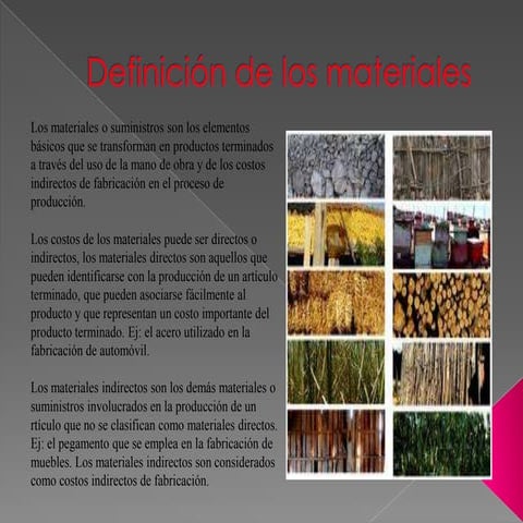 Definición de los materiales | PPTX