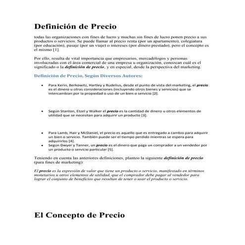 Definición de precio | DOCX