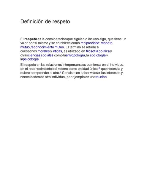El respeto | PPTX