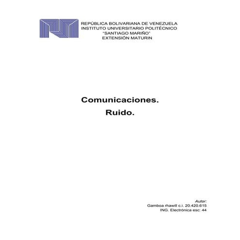 Definición de ruido | DOCX