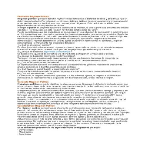 Definición régimen político | PDF