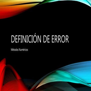Definicion de error | PPTX