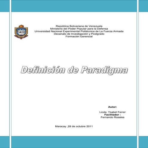 Definicion de paradigma | DOCX