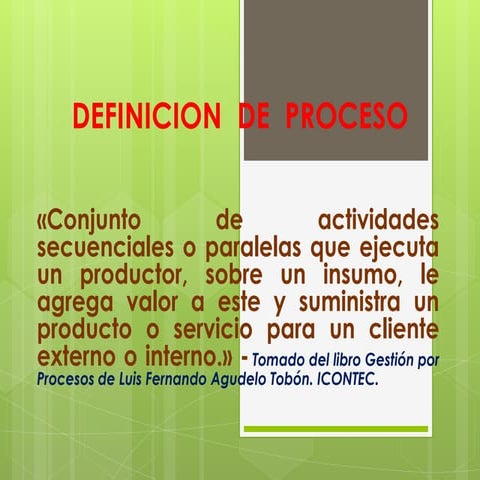 Definicion de proceso y gestion | PPTX