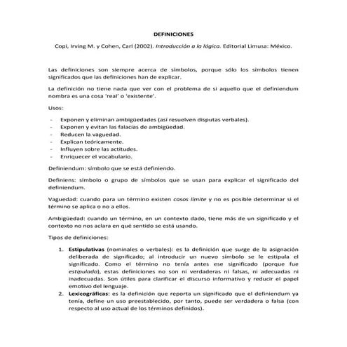 Tipos De Definiciones | PPT