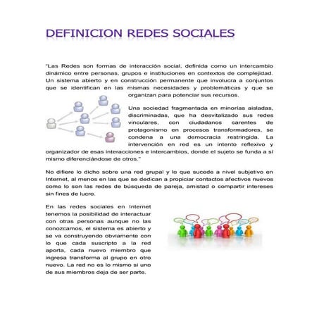 Definicion redes sociales | PDF