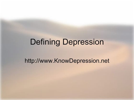 What is Depression Inside look of Depression | PPT