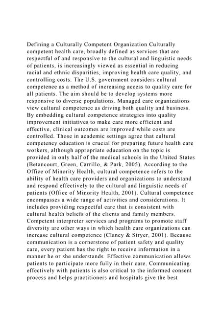 Cultural Competence in Healthcare.pdf | Healthcare Industry | Industries