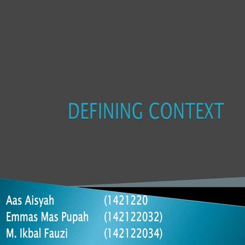 Defining context | PPTX