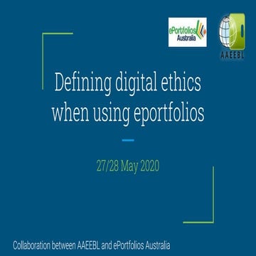 Defining digital ethics when using eportfolios | PPT