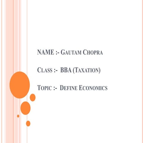 Defining economics assignment | PPTX