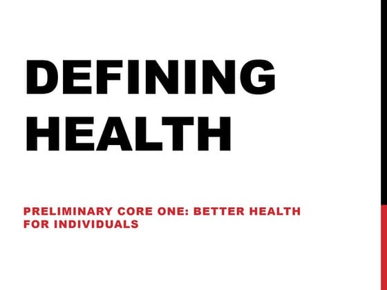 Chapter 1: Understanding Health and Wellness | PPT