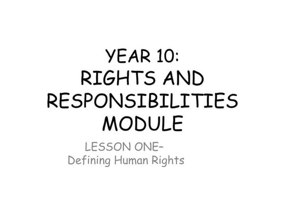 Rights and responsibilities | PPT