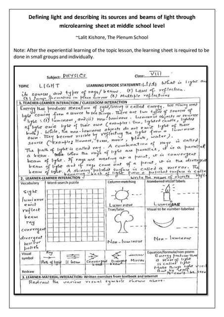 Understanding characteristics of sound at middle school level through a ...
