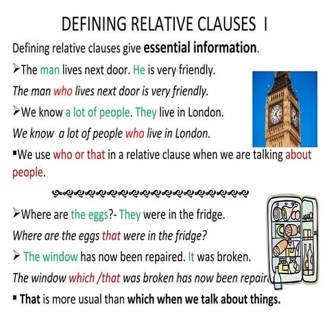 Defining relative clauses | PPT