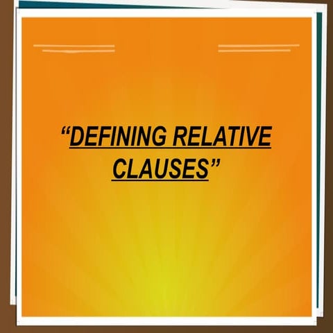 Defining Relative Clause | PPT