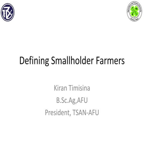 Defining Smallholder Farmers| Kiran Timilsina | PPTX