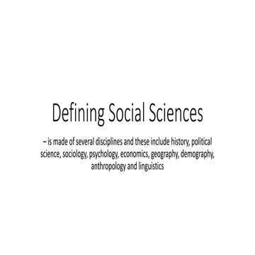Defining Social Sciences disciplines and idas in applied social science ...