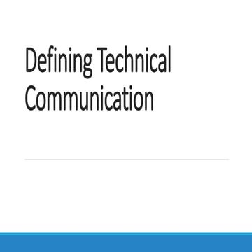 Defining technical communication | PPTX