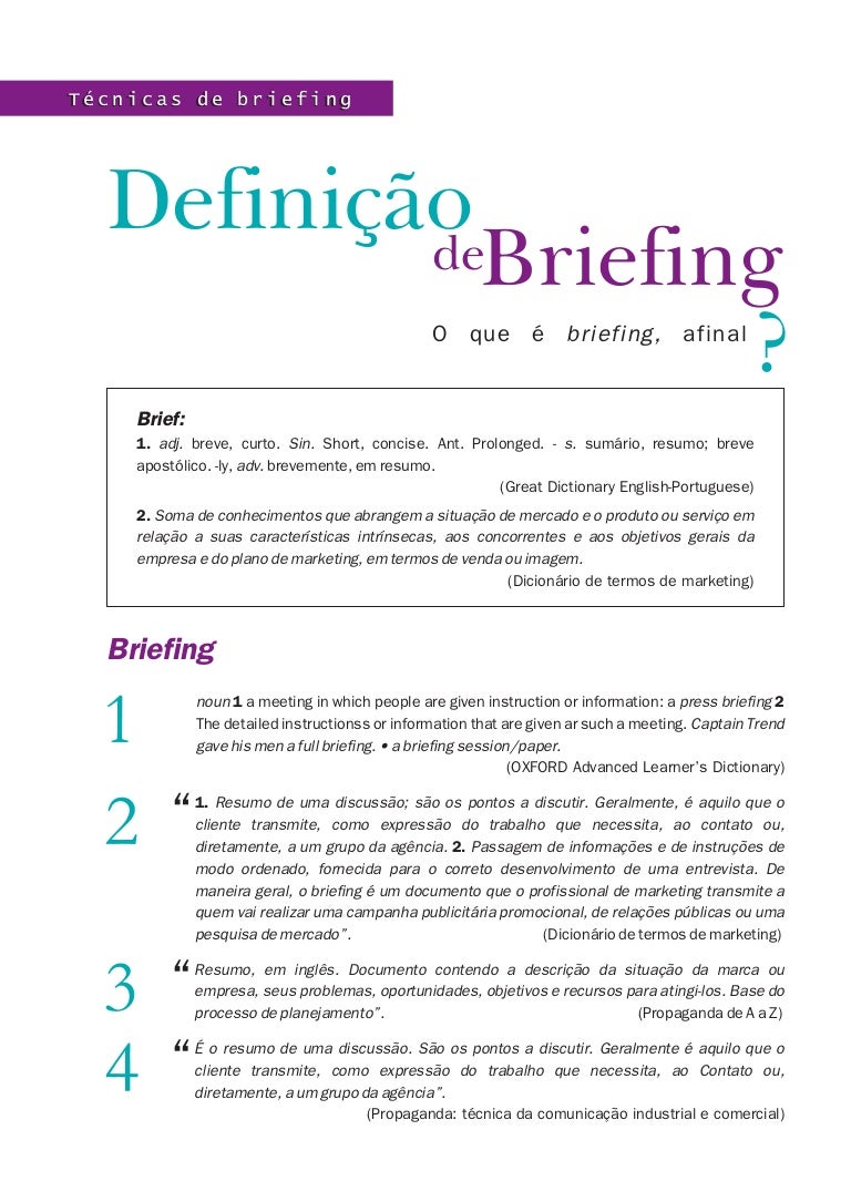 Definição de briefing