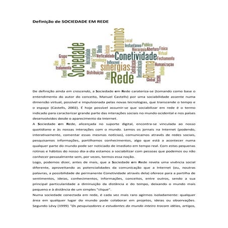 Definição de sociedade em rede | PDF