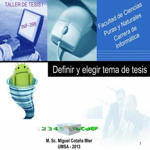 Definir y elegir tema de tesis | PDF