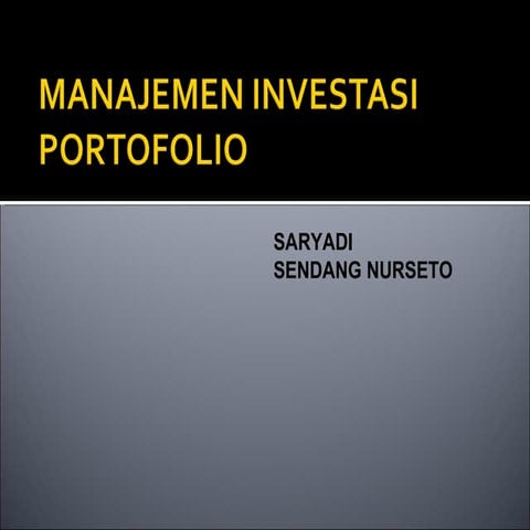 Definisi investasi-pengantar | PPT