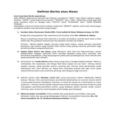 Definisi berita atau news | DOCX
