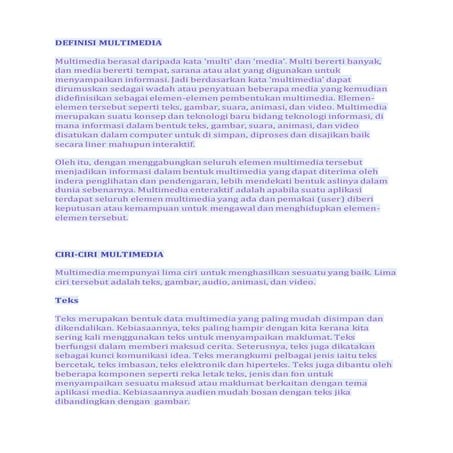 Definisi multimedia | DOCX