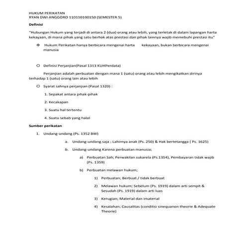 Definisi perikatan | PDF