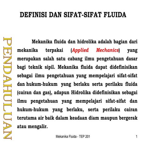Modul mekanika fluida: Dasar-dasar Perhitungan Aliran Fluida | PDF