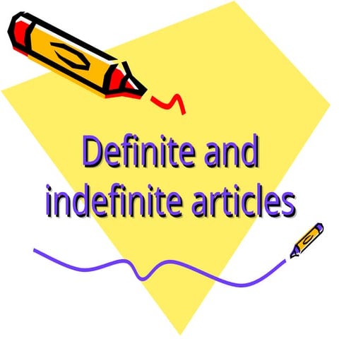 Definite and indefinite articles easy to learn | PPT