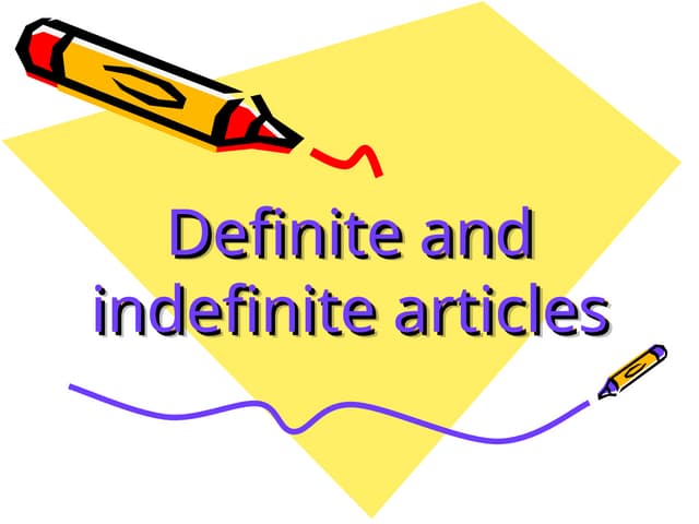 Definite and indefinite articles | PPT