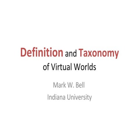 Definition of Virtual Worlds | PPT