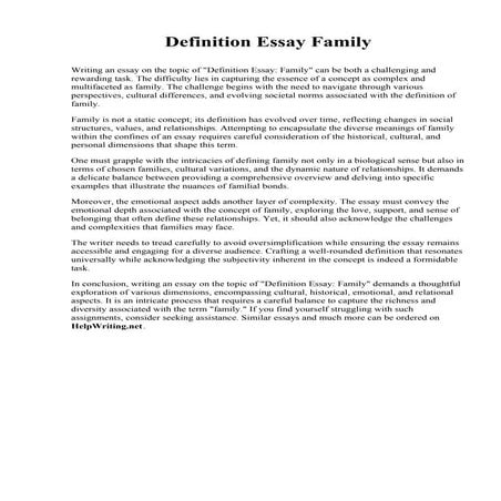 Traditional Family Essay. Lancaster Theological Seminary | PDF