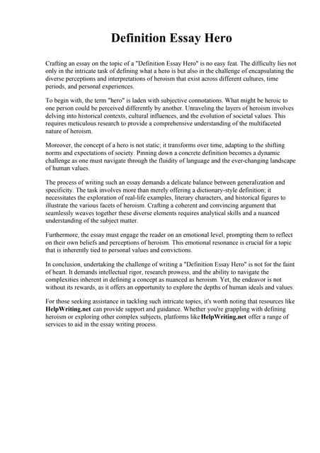 Unsung Hero Essay | PDF