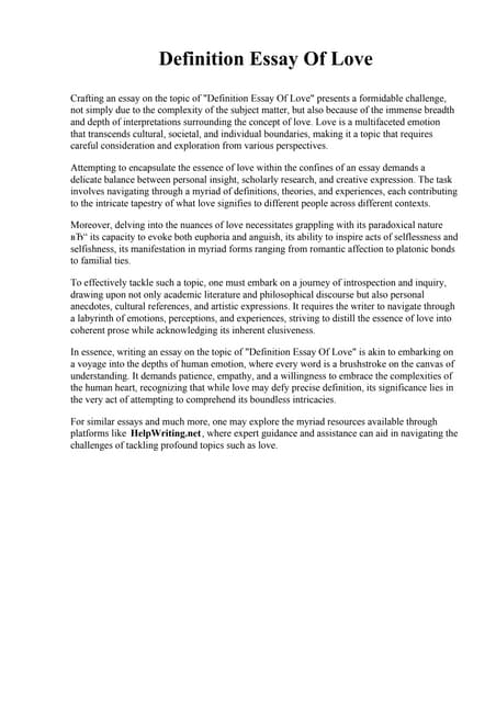 True Love Essay.pdf | Family and Relationships