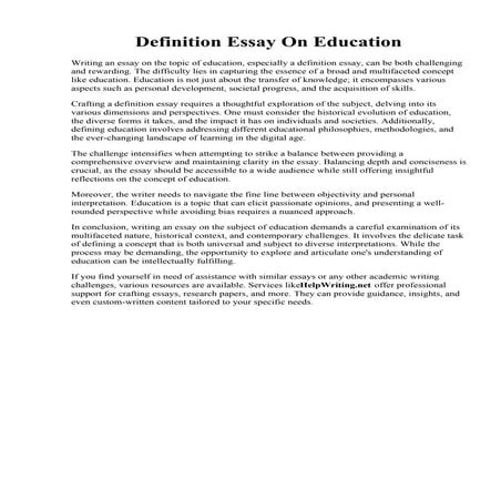 Definition Essay On Education.pdfDefinition Essay On Education. 015 ...