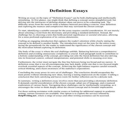 Definition Essays.pdf | Homework and Study | Education