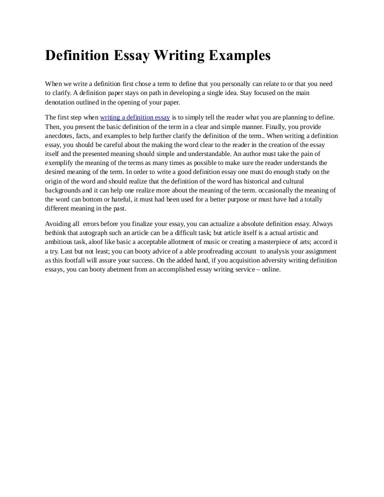 Definition Essay Writing Examples Definition Essay Writing Examples