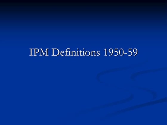 Economical basis of IPM - Economic Thresholds | PPT