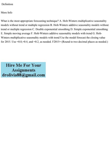 Definitionmore Infowhat Is The Most Appropriate Forecasting Tec Pdf