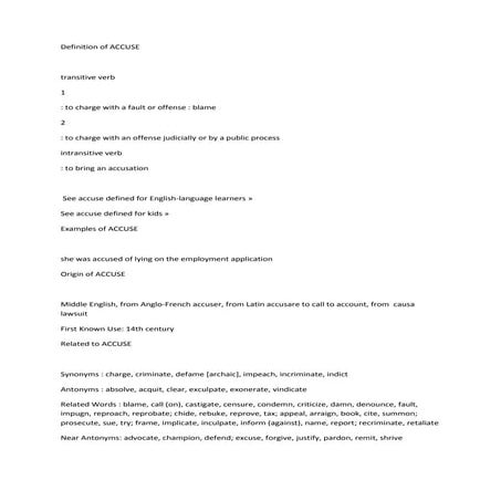 Definition of accuse | PDF