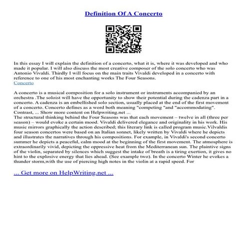 Definition Of A Concerto | PDF