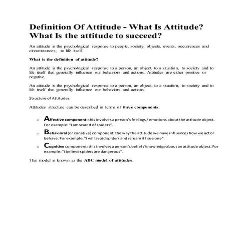 Definition of attitude | DOCX