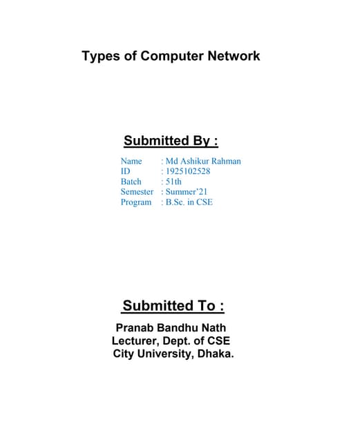 Classification of computer network | PDF