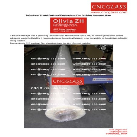Definition of crystal particle of eva interlayer film for safety ...
