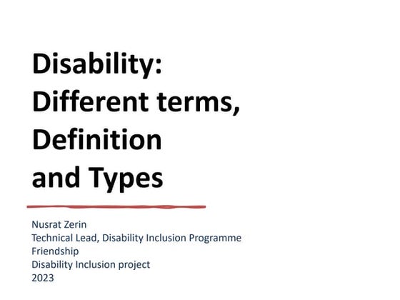 Different terms disabled, impairment, handicapped | PPT