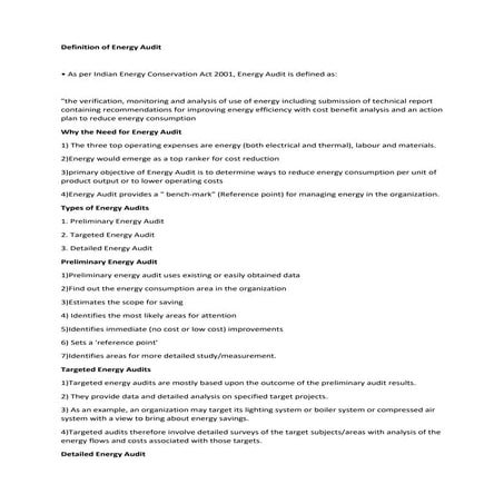 Definition of Energy Audit.docx | Gas and Electric | Home Utilities